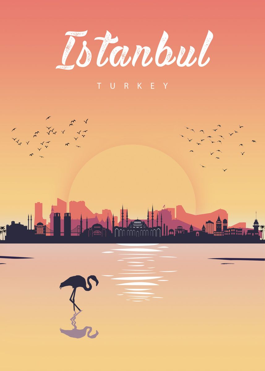 'Istanbul skyline' Poster, picture, metal print, paint by Jack | Displate