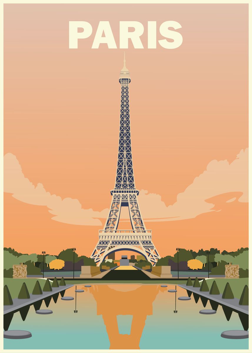 'Eiffel Tower Paris' Poster, picture, metal print, paint by Jack | Displate