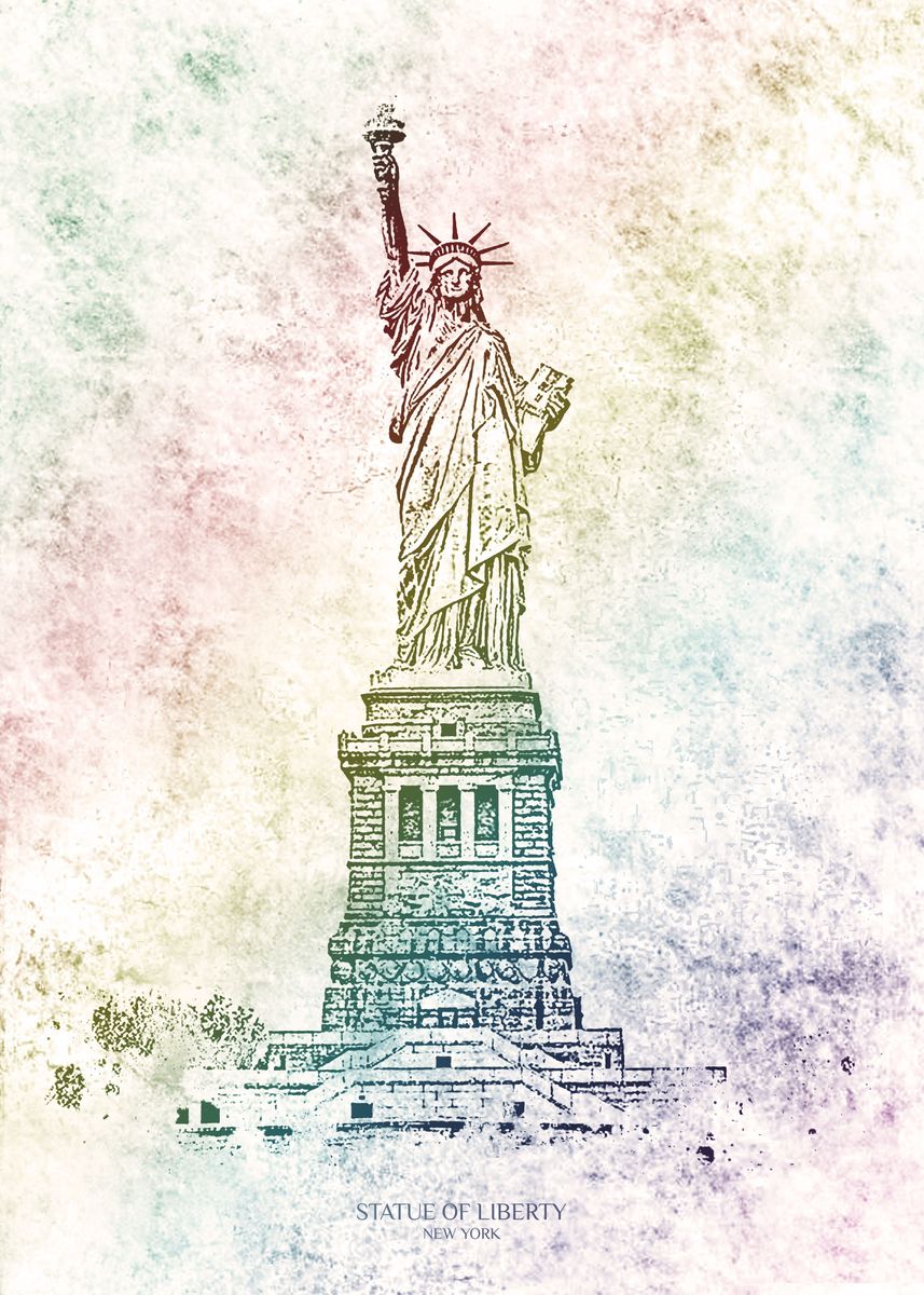 'The Statue of Liberty' Poster, picture, metal print, paint by Izmo ...