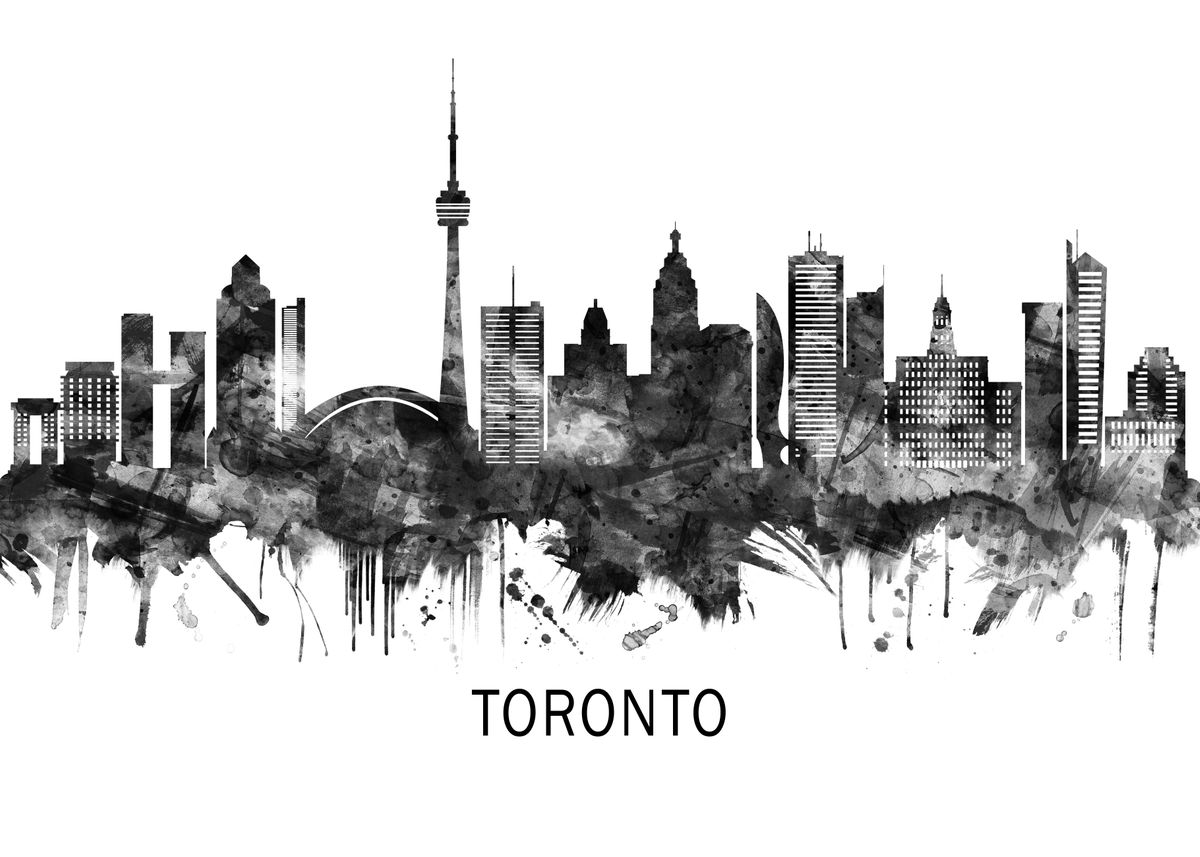 'Toronto Canada Skyline BW' Poster by Towseef Dar | Displate
