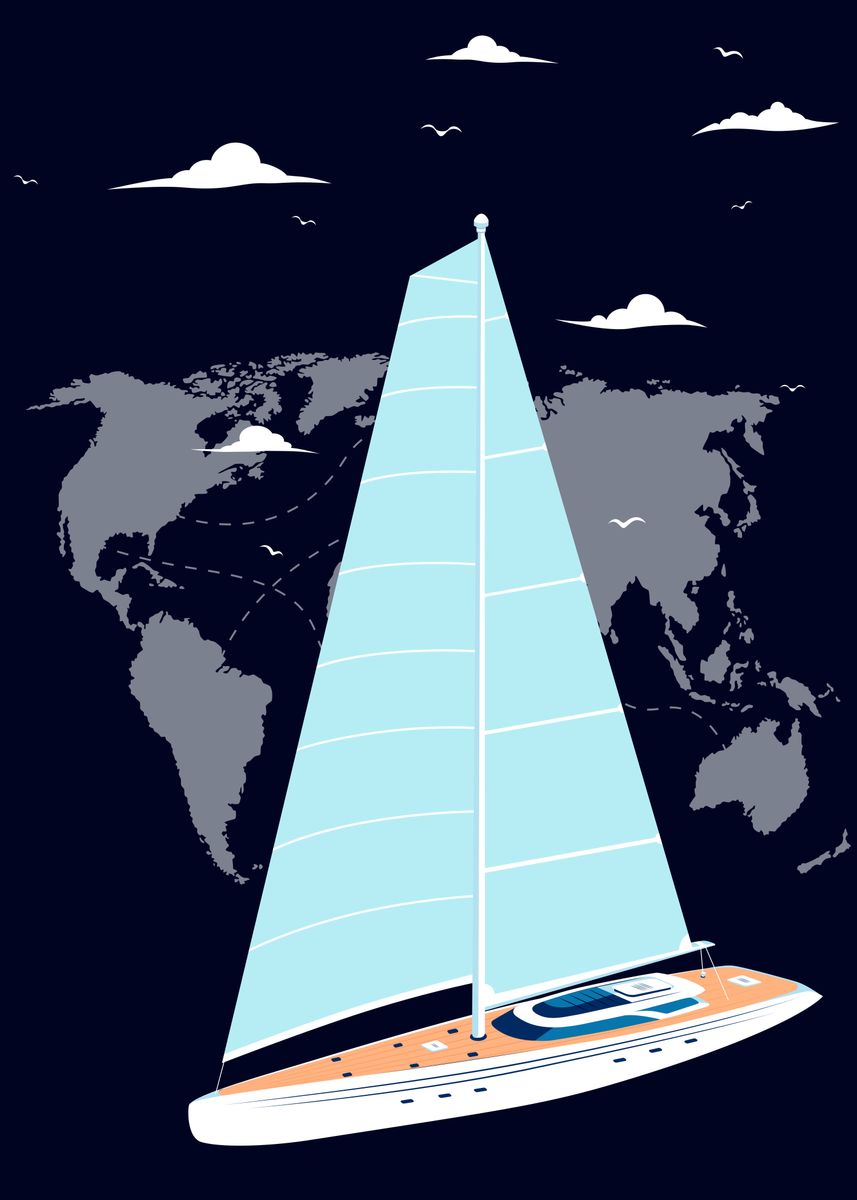 'Sailing ship banner' Poster, picture, metal print, paint by Dmytro ...