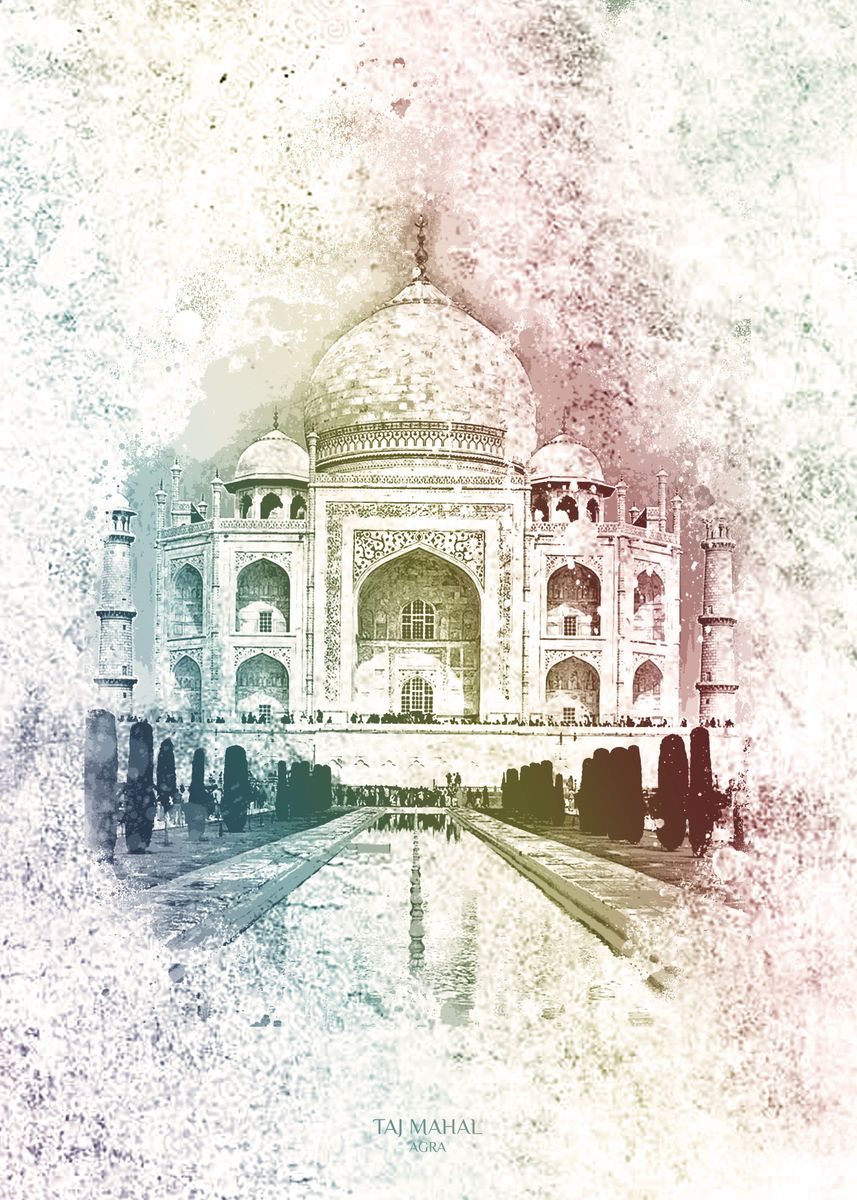 'The Taj Mahal ' Poster, picture, metal print, paint by Izmo Scribbles ...