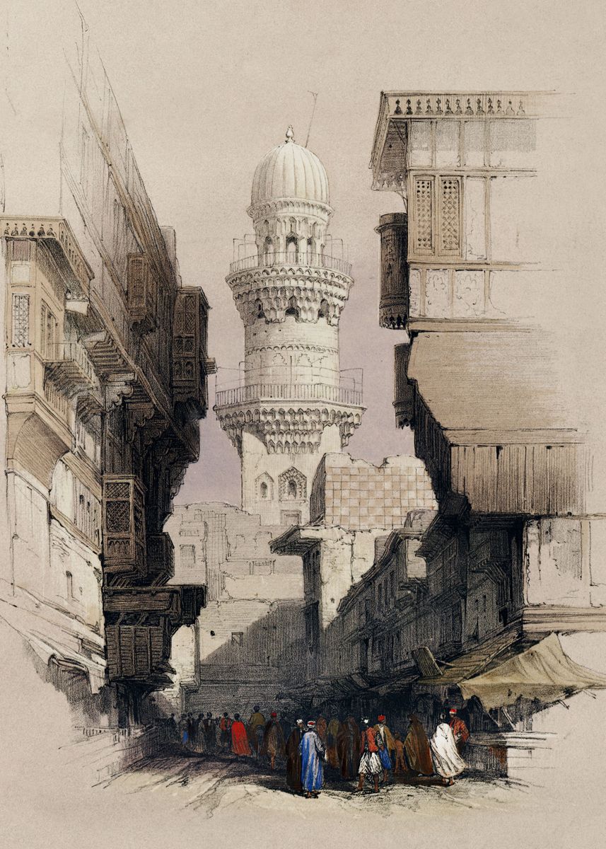 'Street Scene in Cairo 1849' Poster, picture, metal print, paint by ...