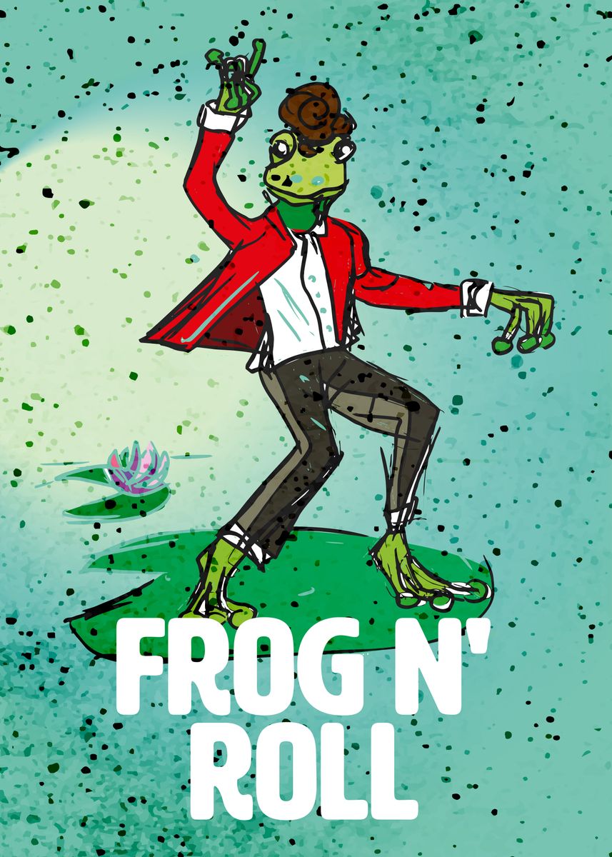 'Frog n Roll' Poster, picture, metal print, paint by Janine Simmen ...