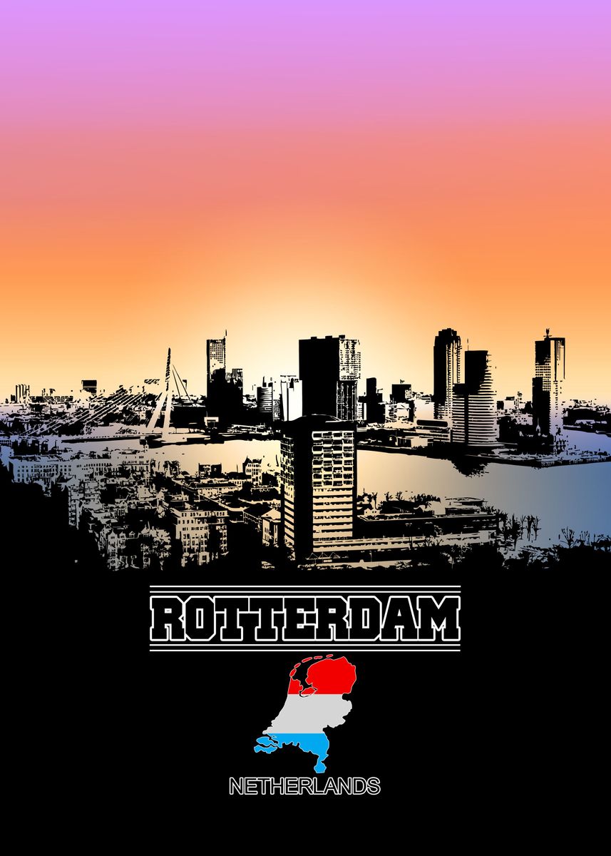 'Rotterdam' Poster, picture, metal print, paint by Printed Artings ...
