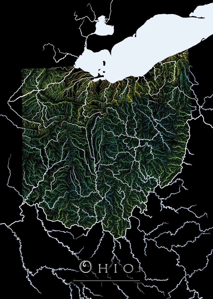 'Ohio Rivers' Poster, picture, metal print, paint by Soula Studios ...