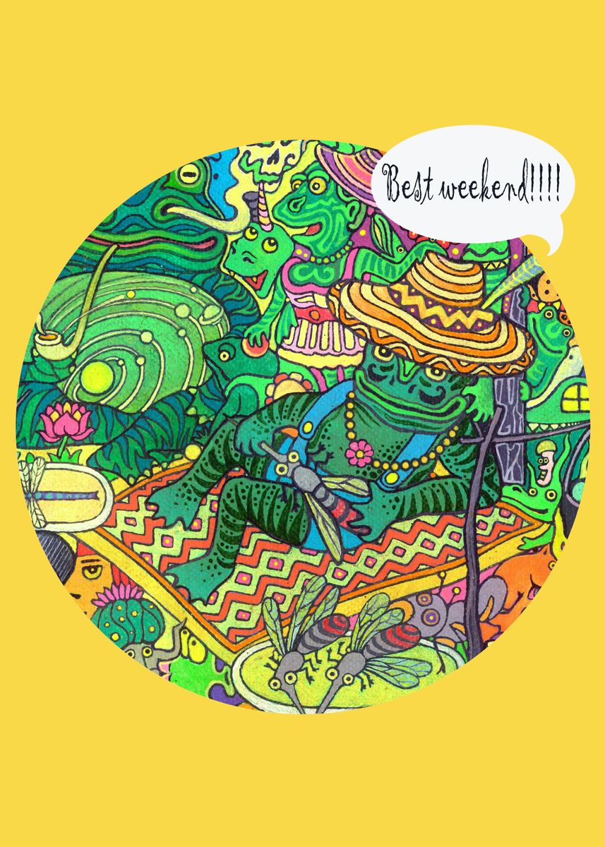 'Best weekend ' Poster, picture, metal print, paint by Denis Runikov ...