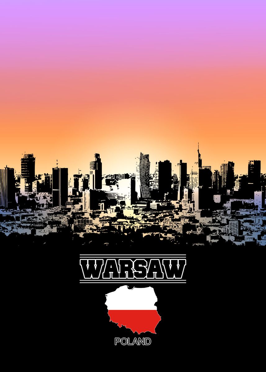 'Warsaw' Poster, picture, metal print, paint by Printed Artings | Displate