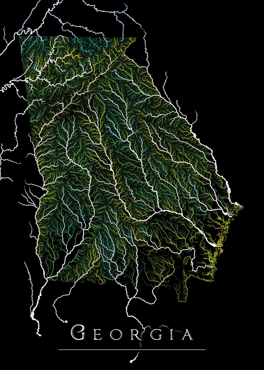 'Georgia Rivers' Poster, picture, metal print, paint by Soula Studios ...