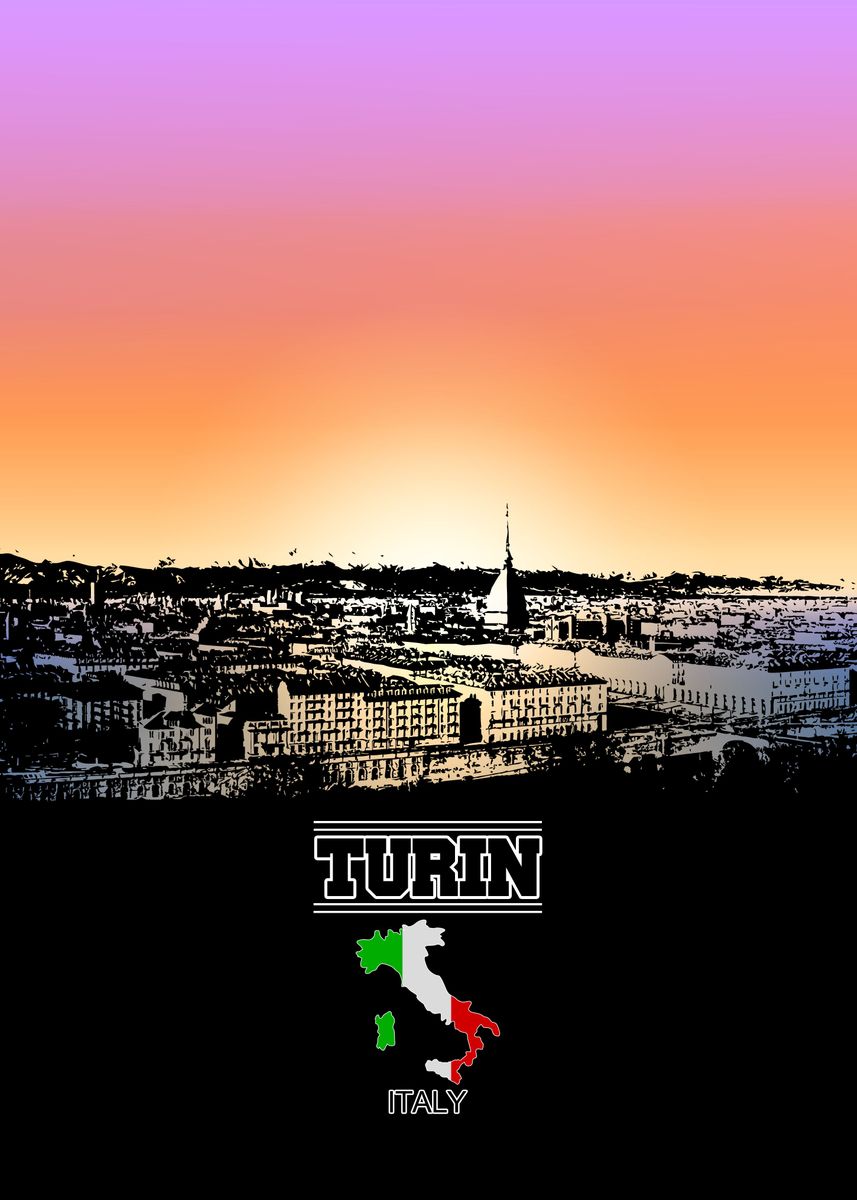 'Turin' Poster by Printed Artings | Displate