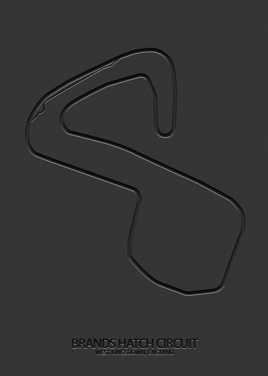 'Brands Hatch Circuit' Poster, picture, metal print, paint by City Map ...