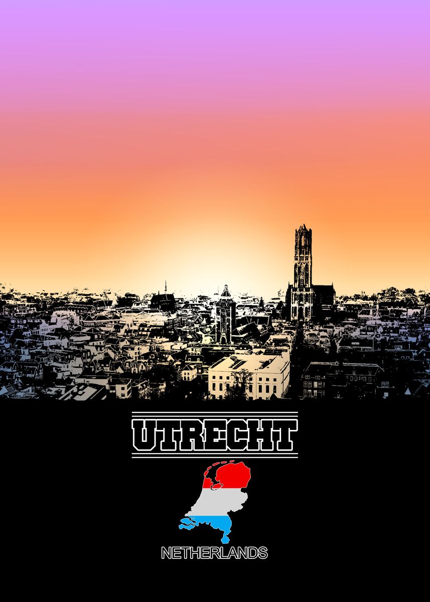 'Utrecht' Poster, picture, metal print, paint by Printed Artings | Displate