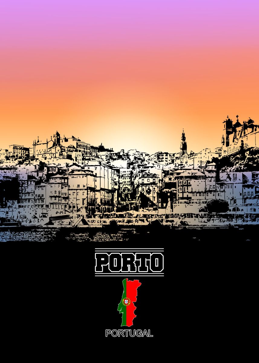 'Porto' Poster, picture, metal print, paint by Printed Artings | Displate