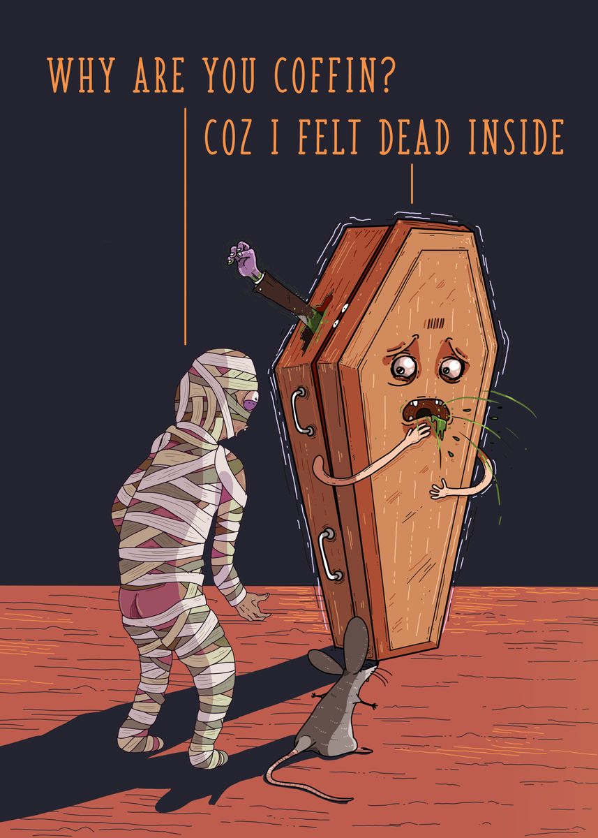 'Coughing Coffin' Poster by Fernando Nagayo | Displate