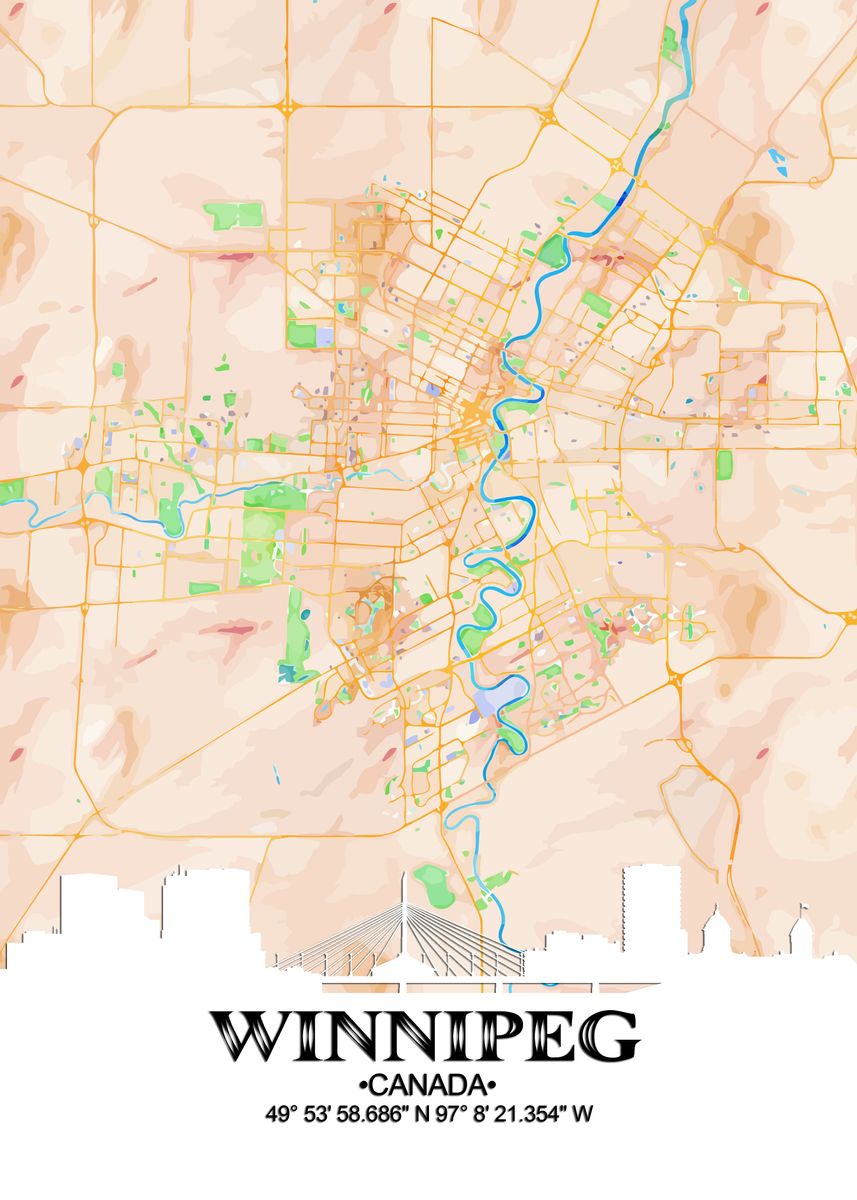 'Winnipeg' Poster, picture, metal print, paint by Printed Artings ...