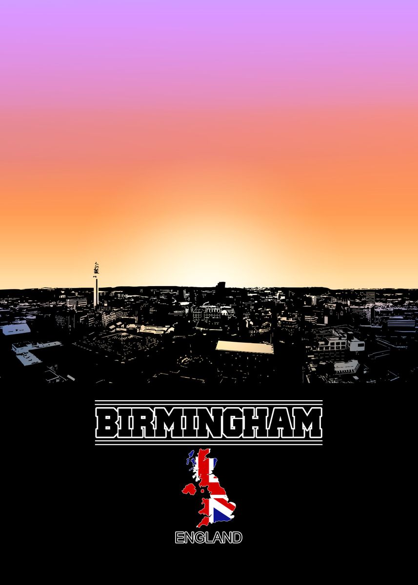 'Birmingham' Poster, picture, metal print, paint by Printed Artings ...