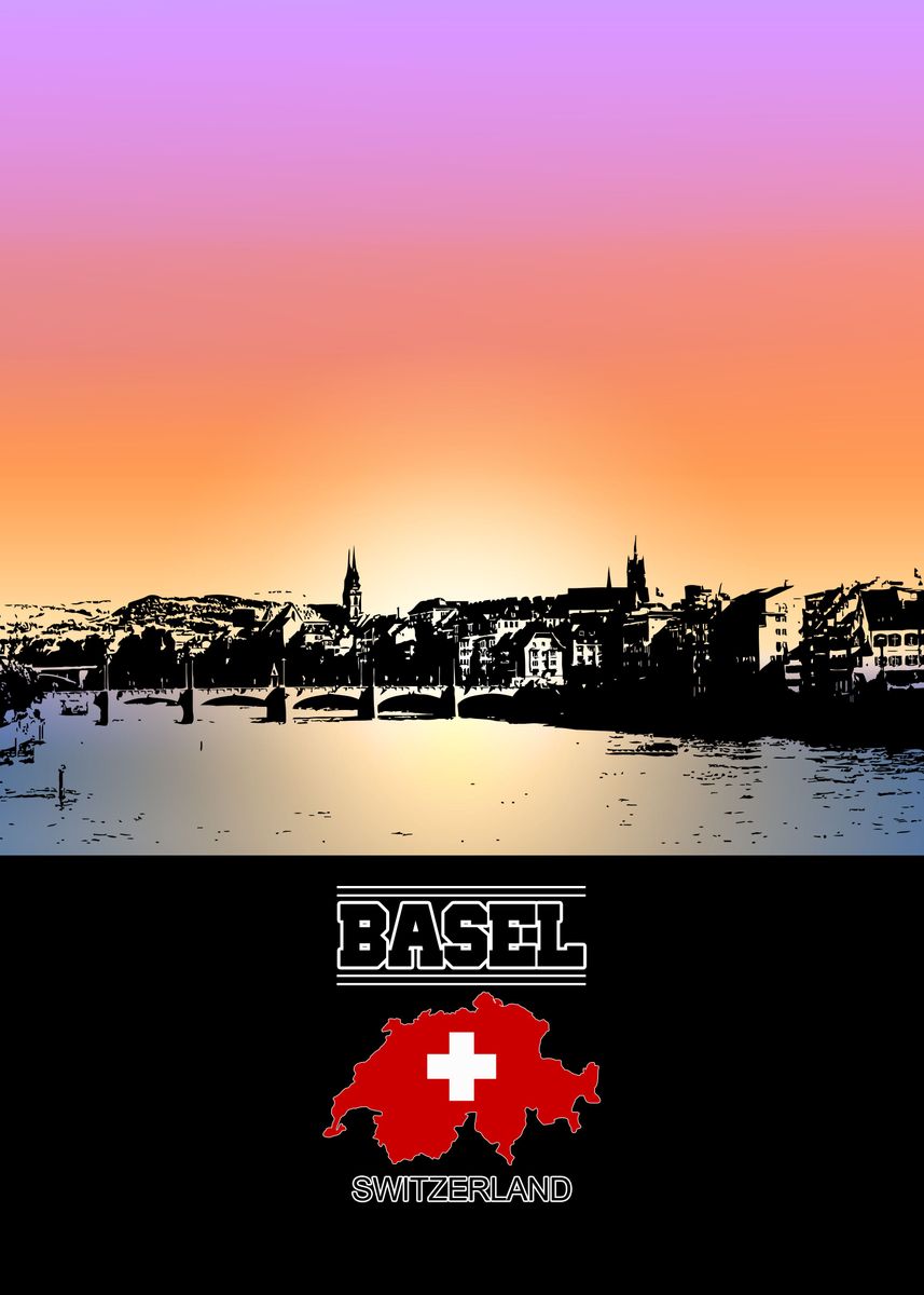 'Basel' Poster, picture, metal print, paint by Printed Artings | Displate