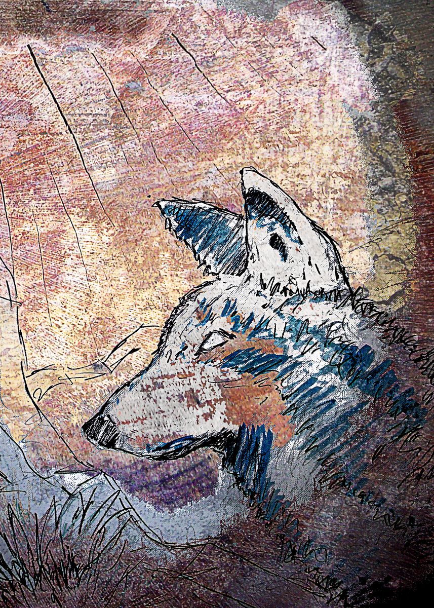 'Lone wolf art print d' Poster, picture, metal print, paint by ...