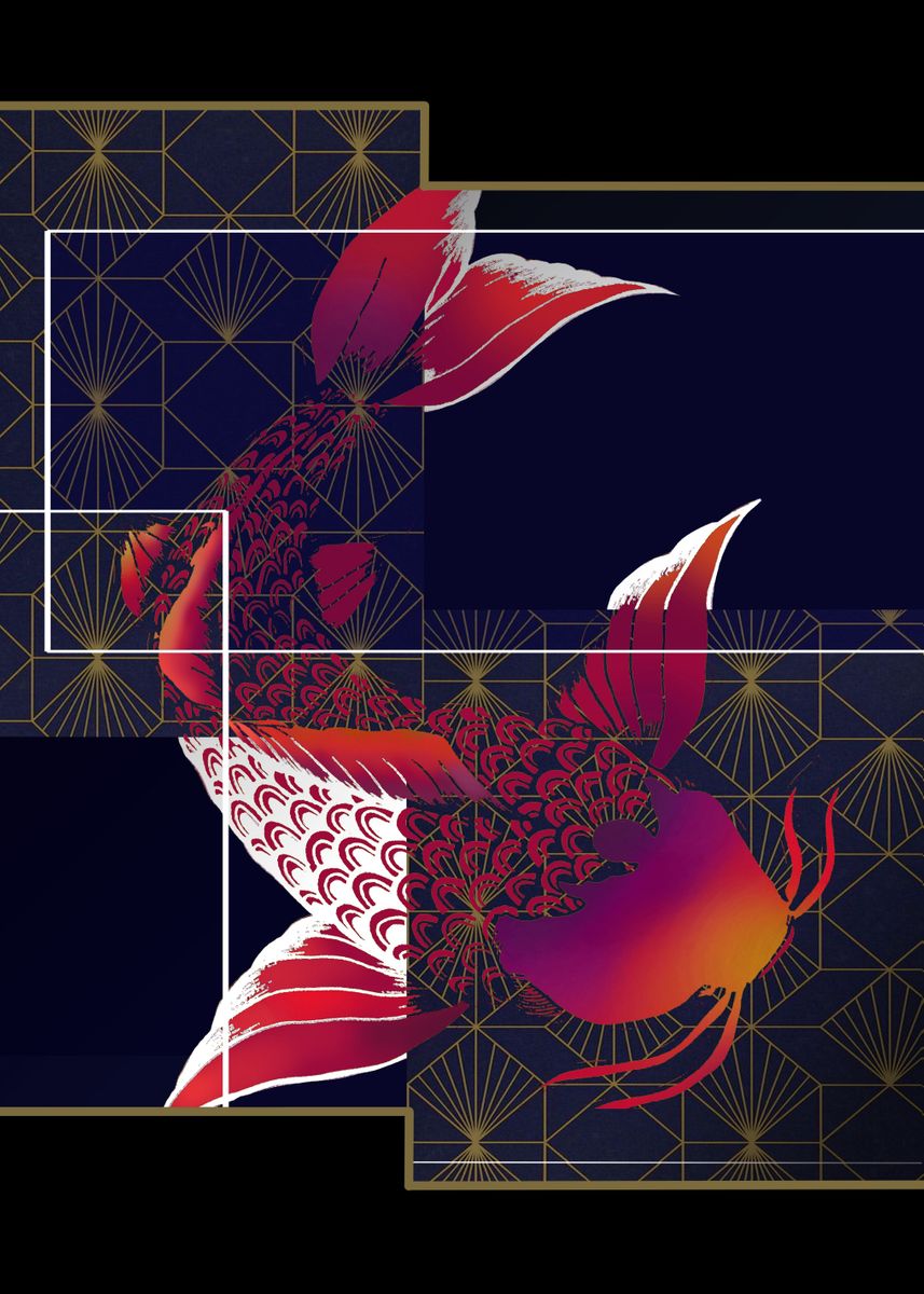 'Classic Koi' Poster, picture, metal print, paint by Siren Expressions ...