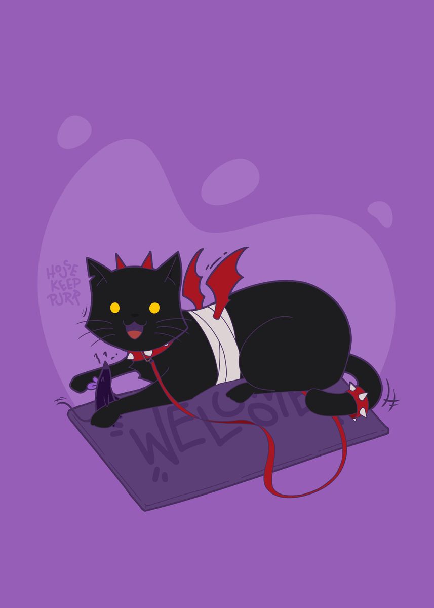 'HousekeepPURR' Poster, picture, metal print, paint by Oriza Creativa | Displate