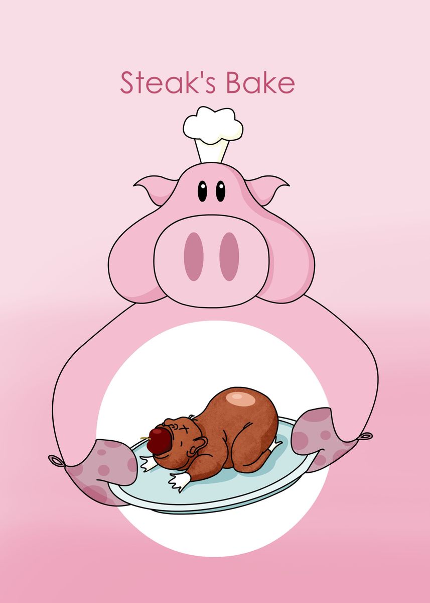 'Steaks Bake' Poster by Margherita Rossi | Displate