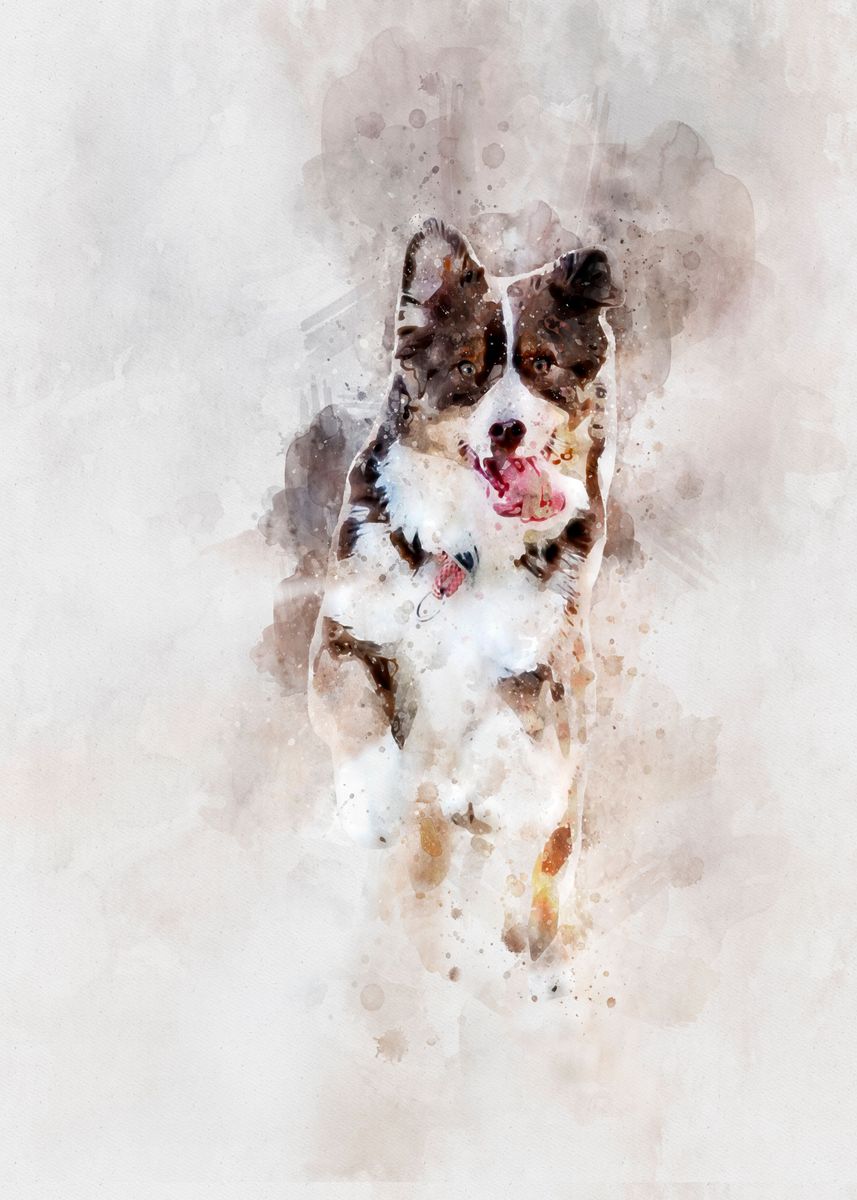 'happy dog' Poster, picture, metal print, paint by Sanja CM | Displate