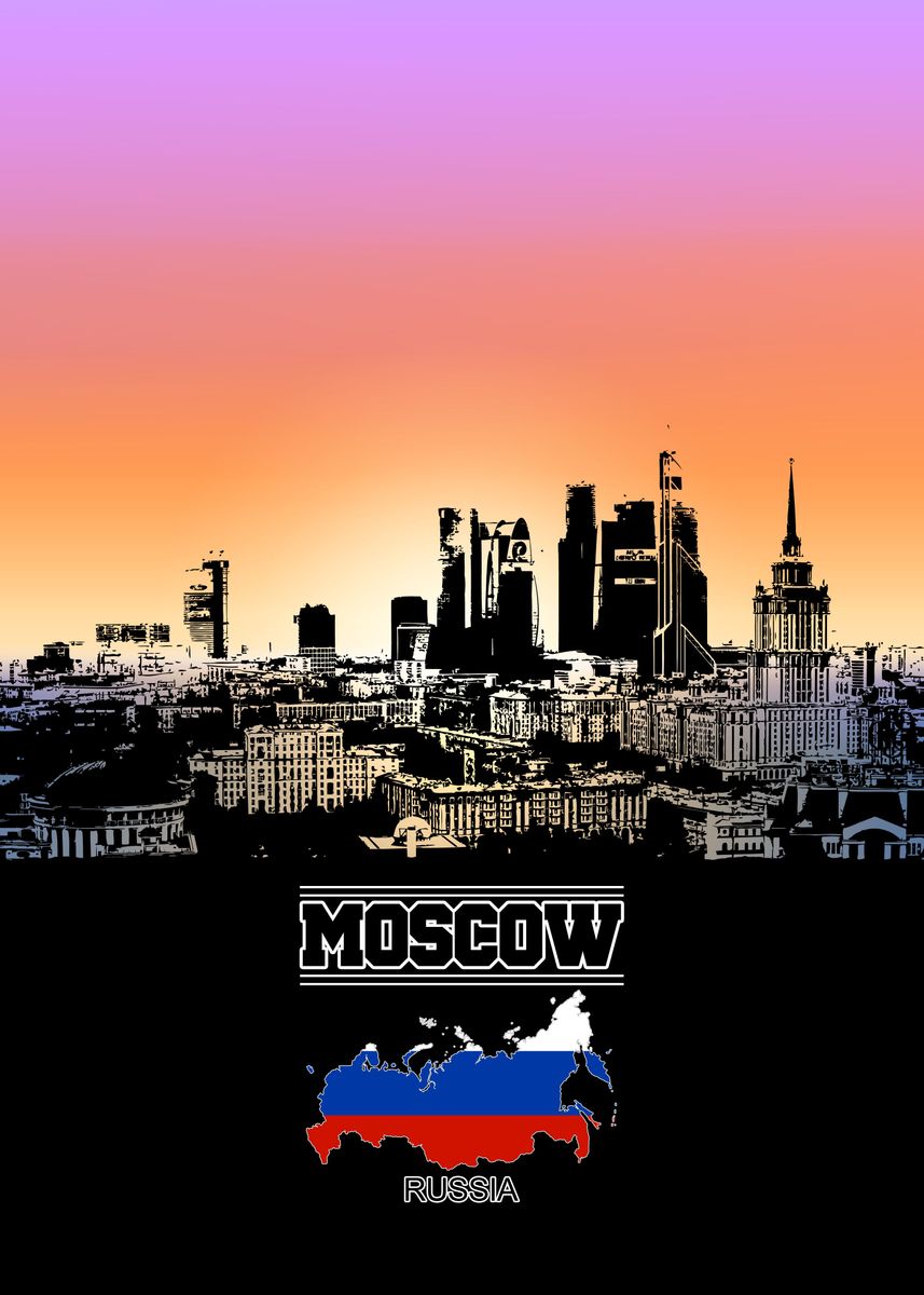 'Moscow' Poster, picture, metal print, paint by Printed Artings | Displate