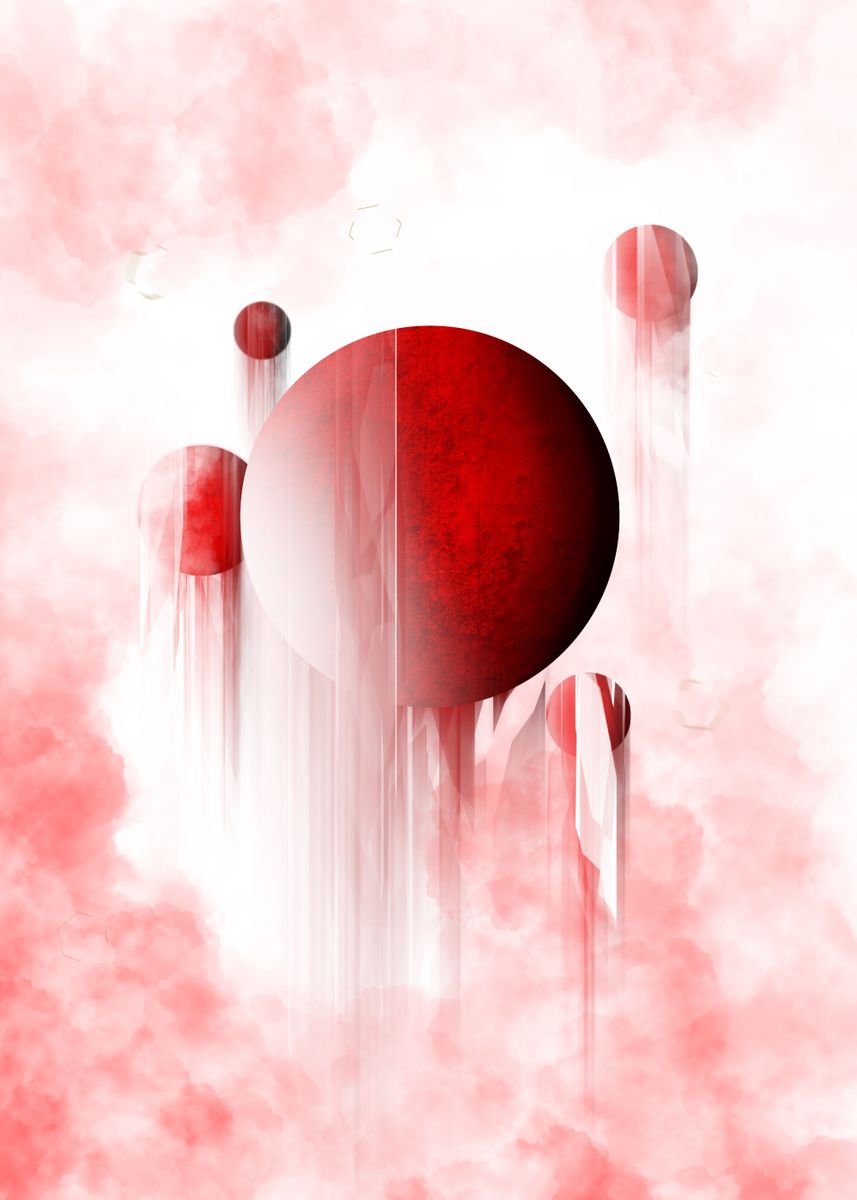 'Falling Red ' Poster, picture, metal print, paint by Hasagi Bidlous ...