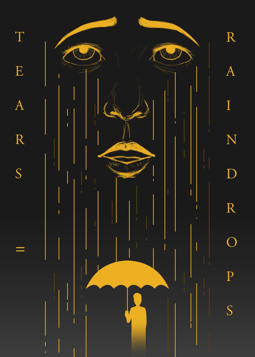 'tears raindrops ver b' Poster, picture, metal print, paint by Artheo ...