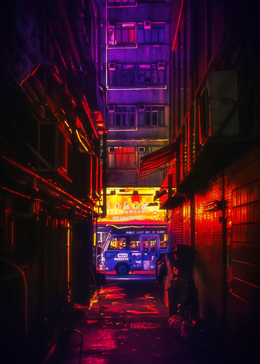 'Back Alley' Poster by Patrick Geiss | Displate
