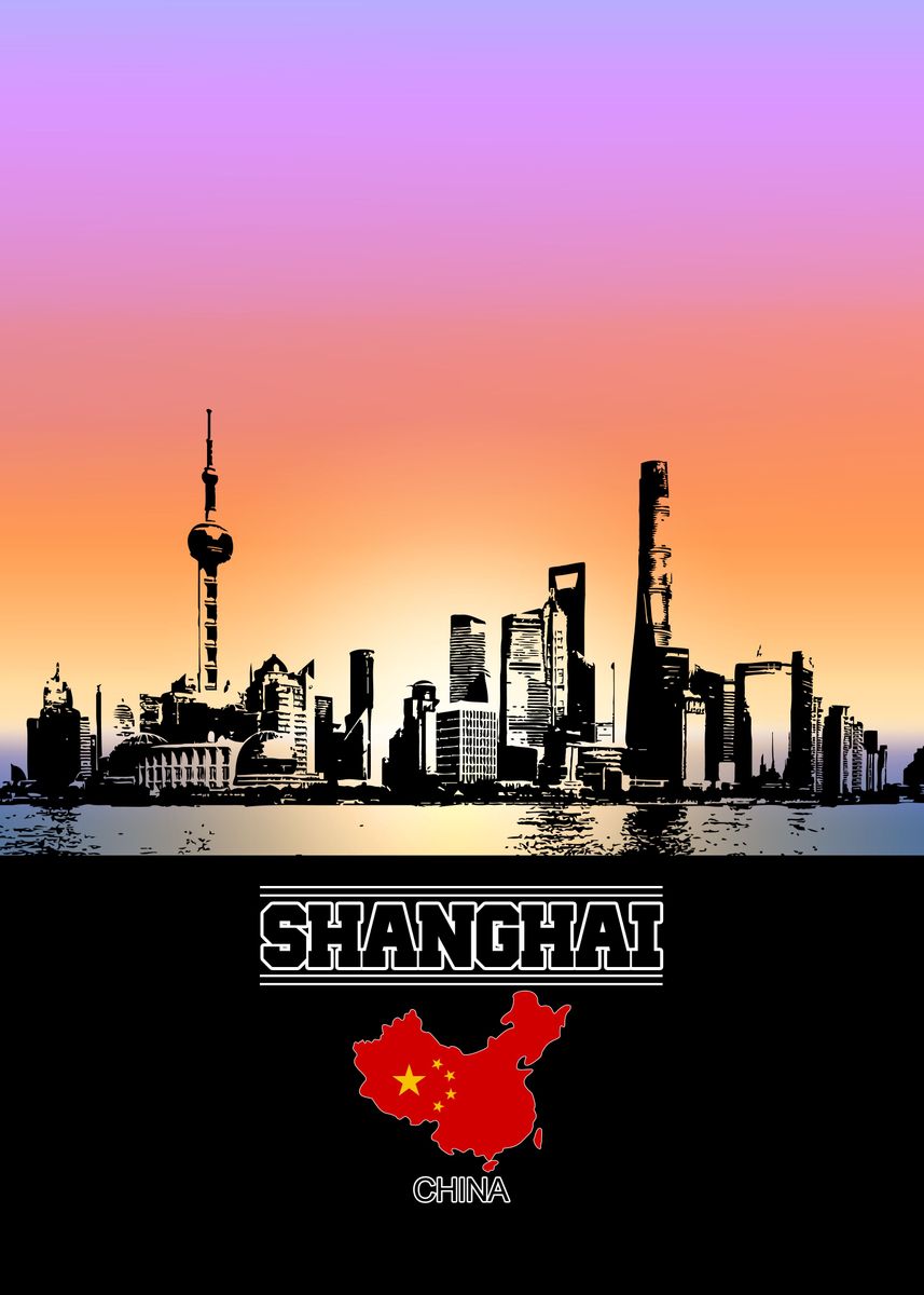 'Shanghai' Poster by Printed Artings | Displate