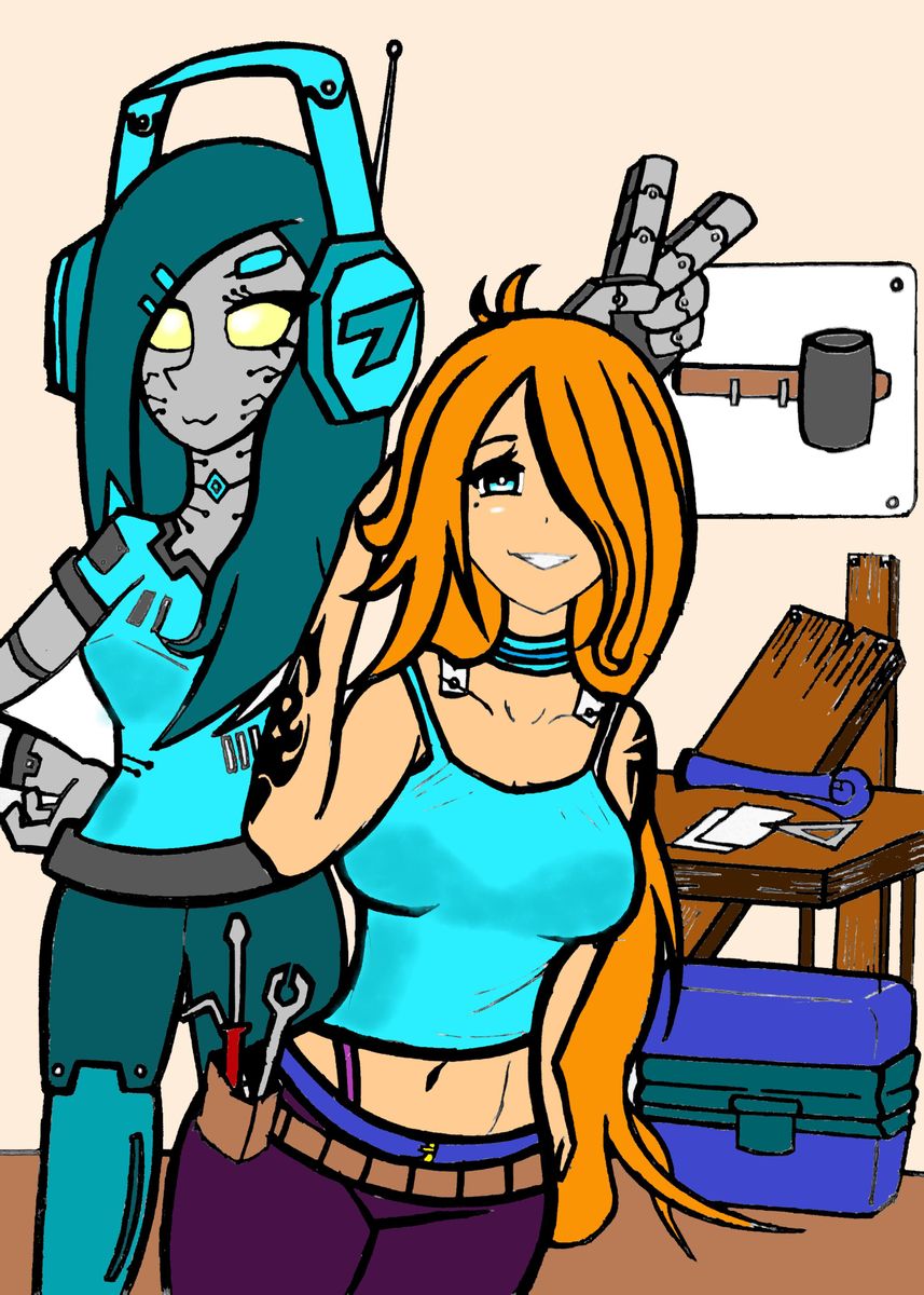 'Engineer and her creation' Poster by Amine Ait | Displate