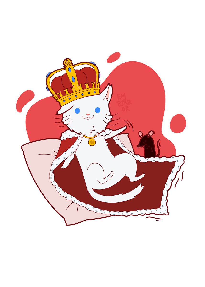 'EmPURRor White' Poster, picture, metal print, paint by Oriza Creativa | Displate