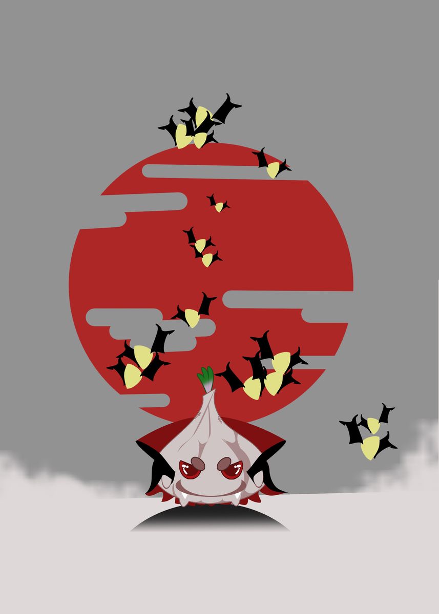 'Mutant Vampire Garlic ' Poster, picture, metal print, paint by Reagan ...