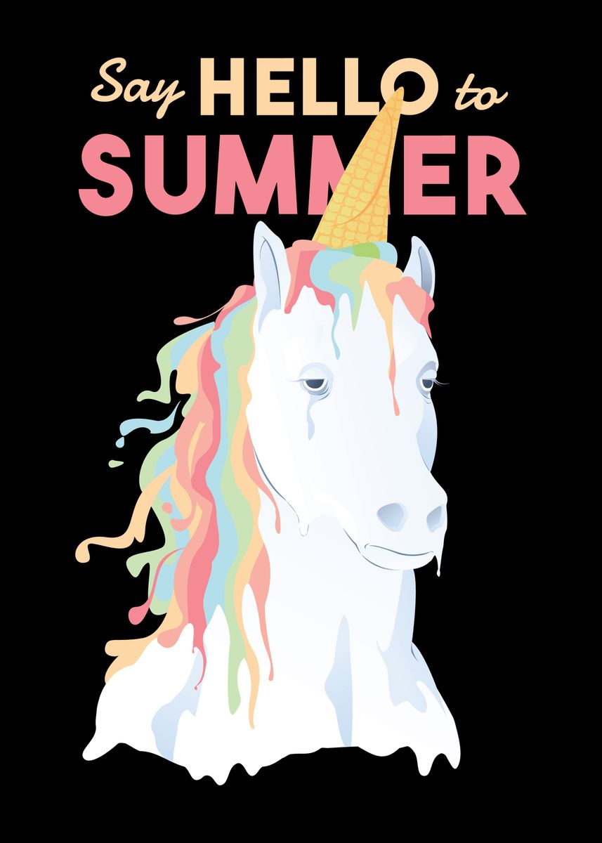 'Unicorn Summer ' Poster by Wonderful Dream Picture | Displate