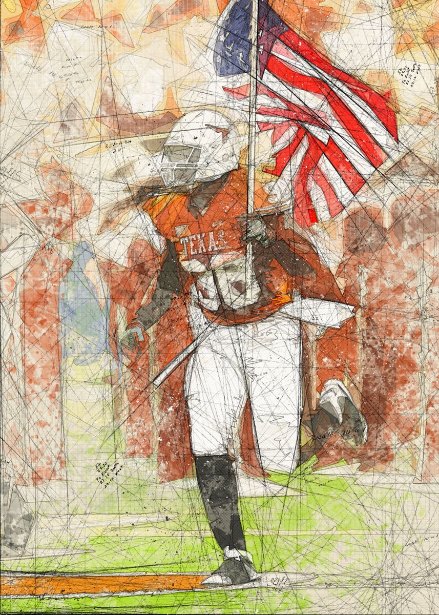 'Texas Football' Poster, picture, metal print, paint by Enchanted Elm ...