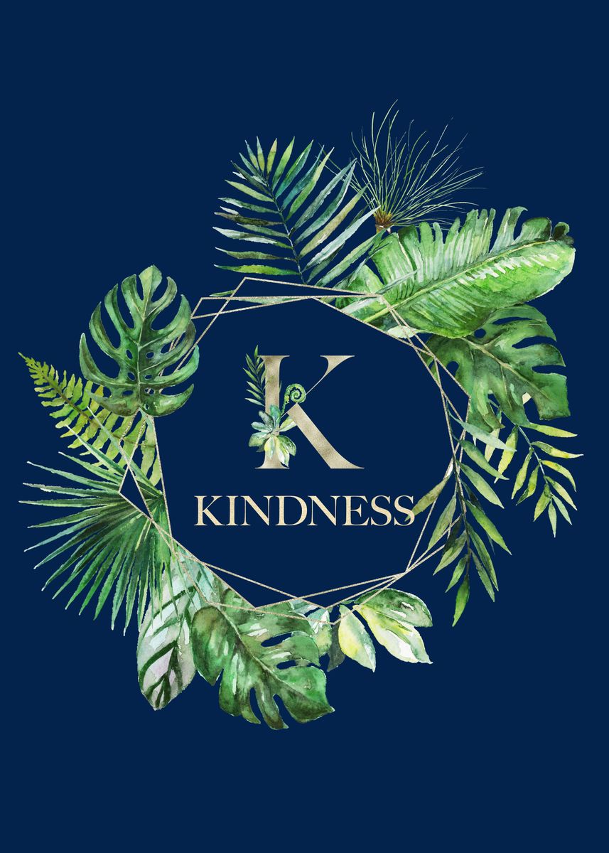 'Kindness Tropical' Poster, picture, metal print, paint by Susanne Flø ...