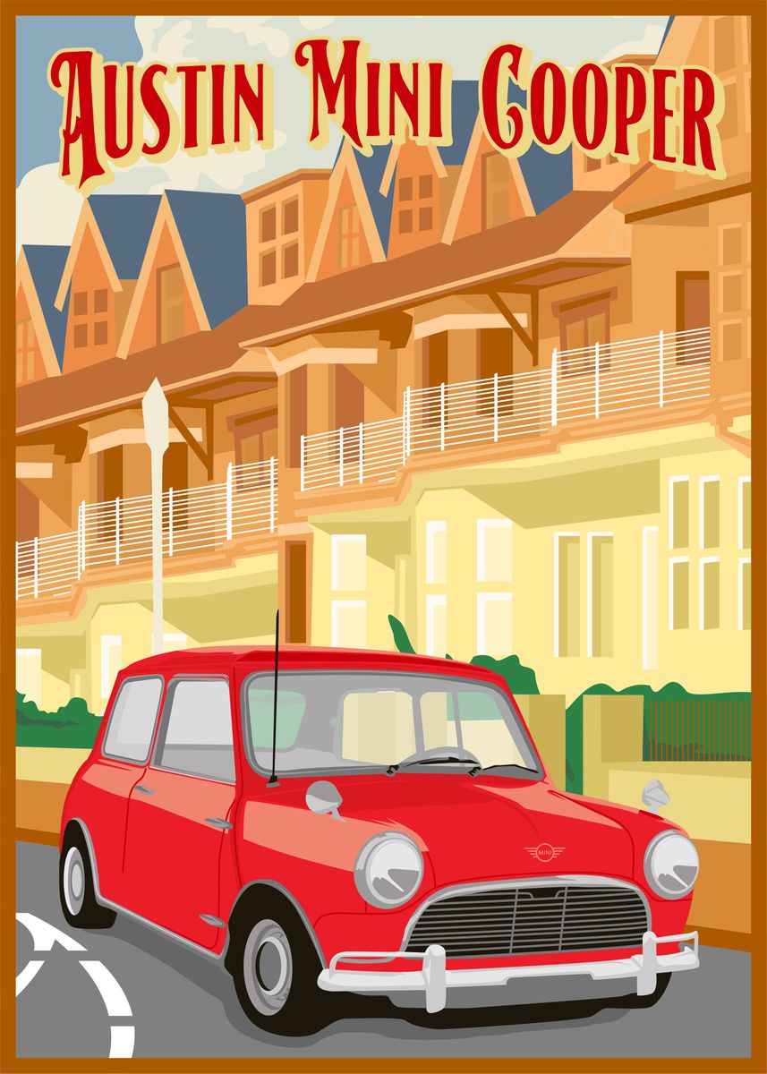 'Austin Mini Cooper' Poster, picture, metal print, paint by Jack | Displate