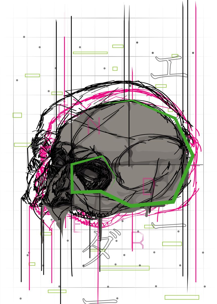 'Cranium' Poster, picture, metal print, paint by Viktoria Kolesarova ...