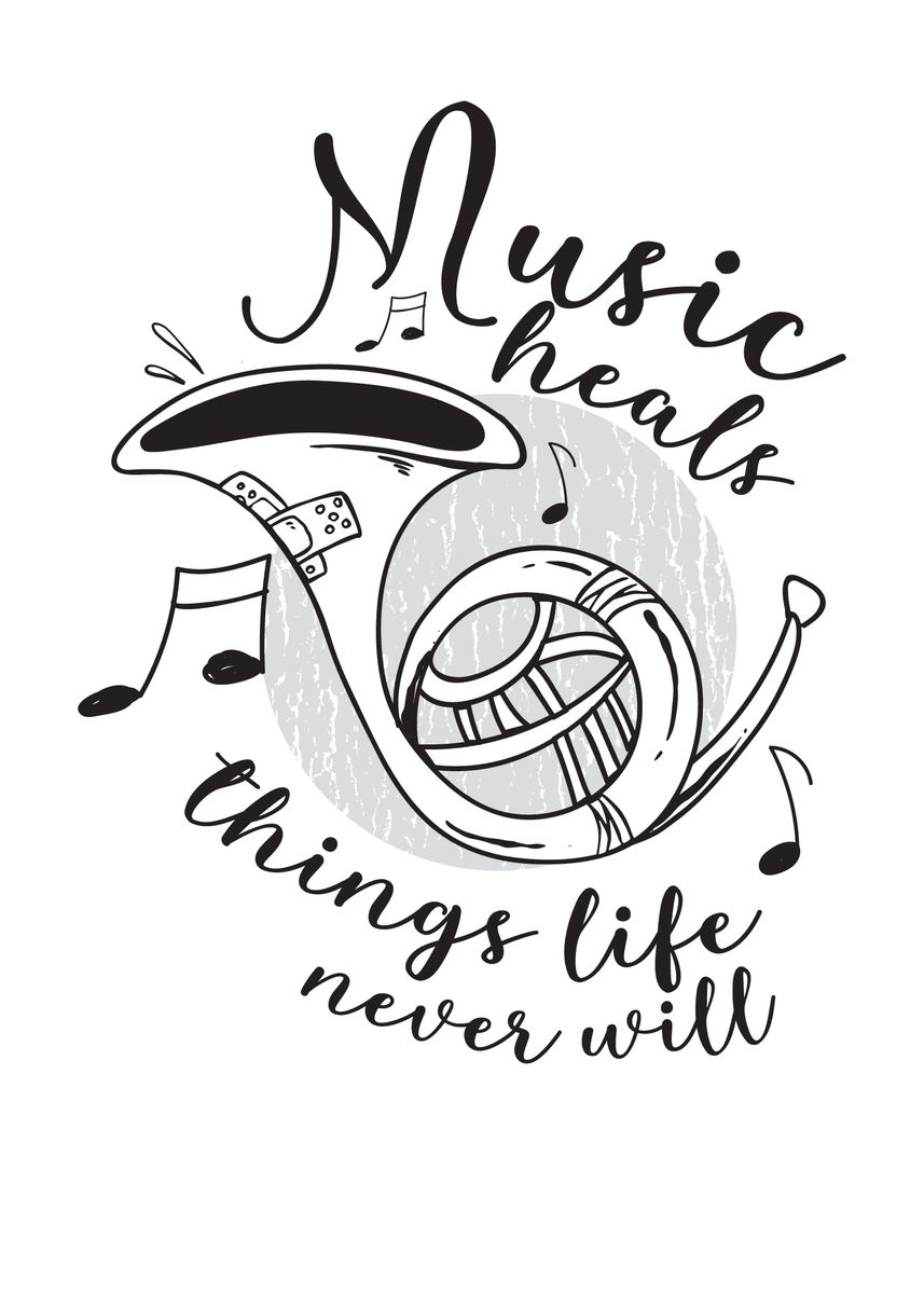'Music Heals' Poster, picture, metal print, paint by Wonderful Dream ...