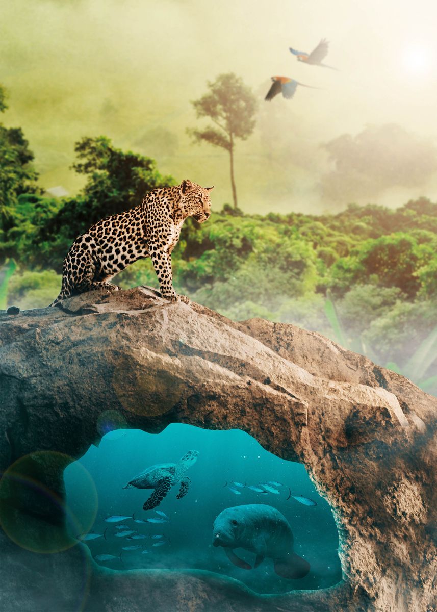 'Land Air Water' Poster, picture, metal print, paint by Shamer Hescott ...