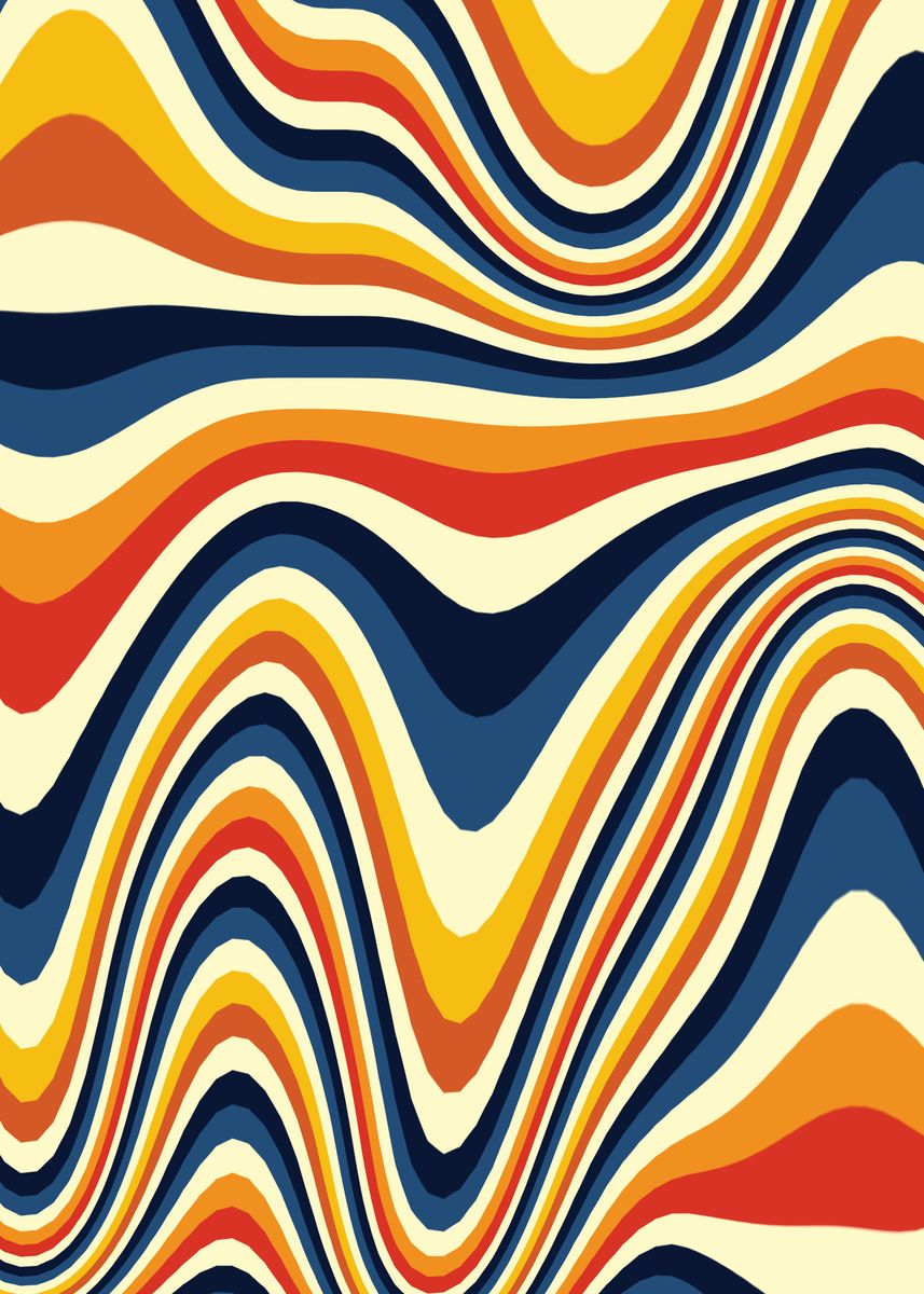 'Retro Waves' Poster, picture, metal print, paint by Steven Toang ...