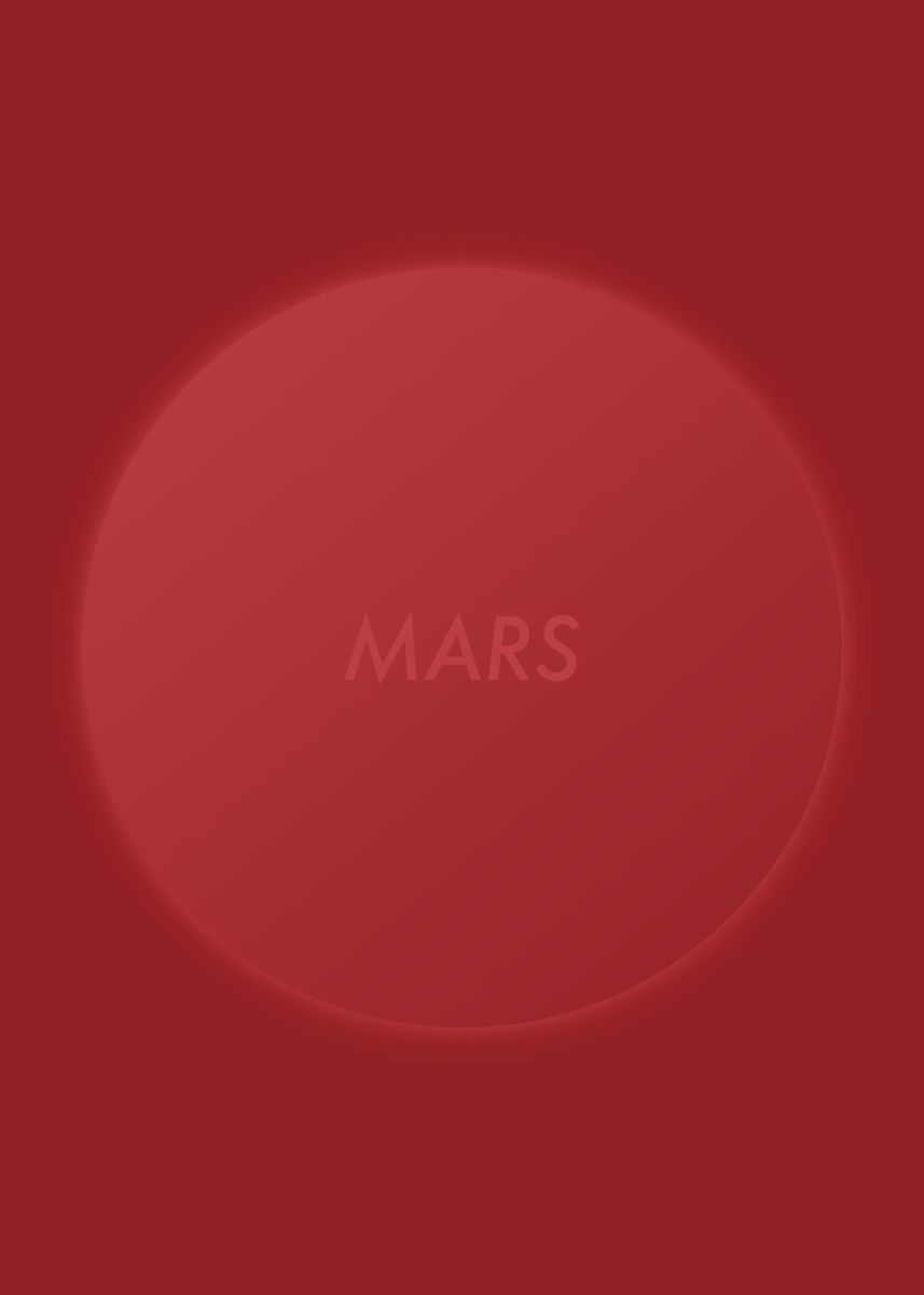 'Minimal Mars' Poster, picture, metal print, paint by Ole Friedrich ...
