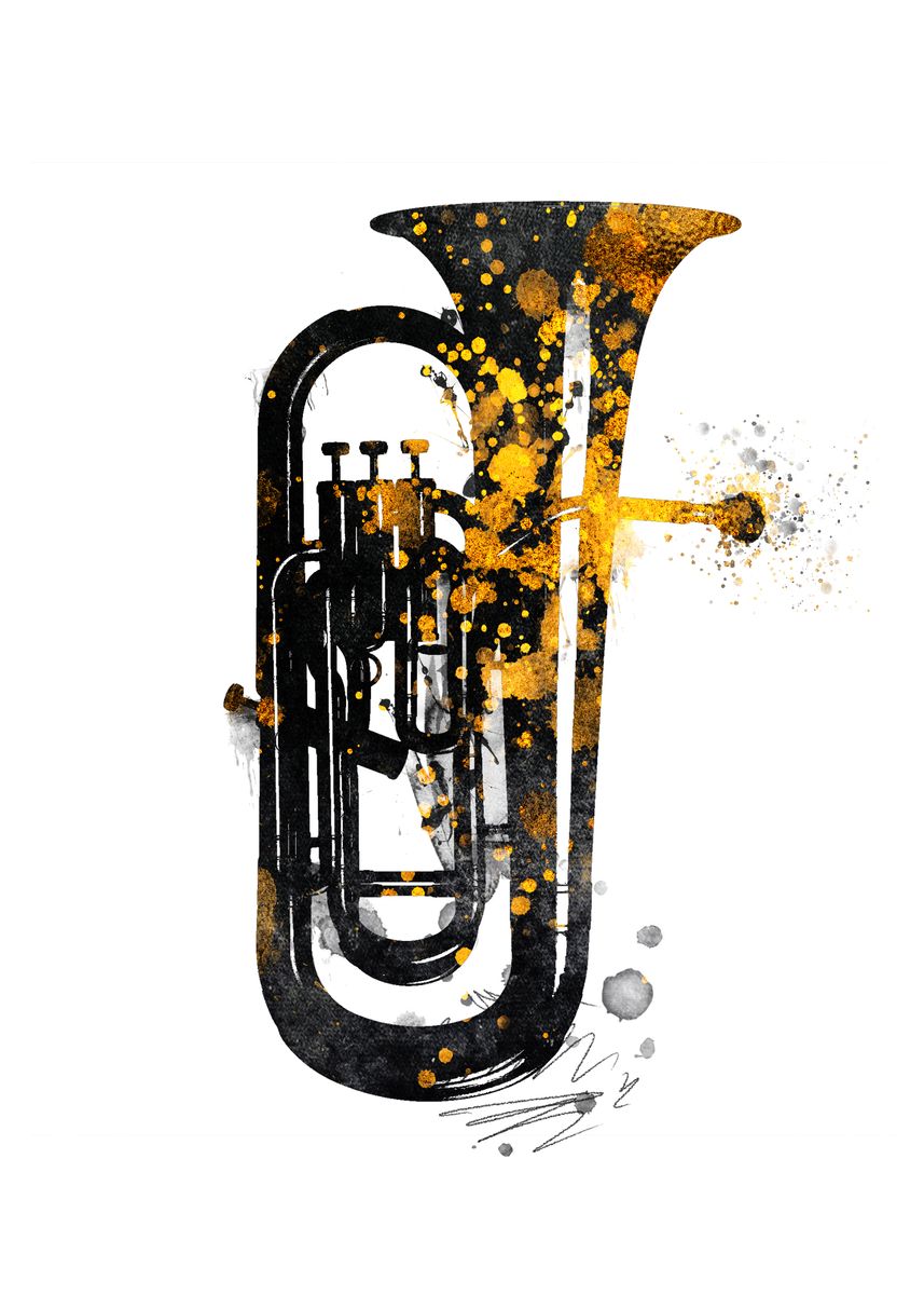 'Euphonium music ' Poster, picture, metal print, paint by JBJart ...