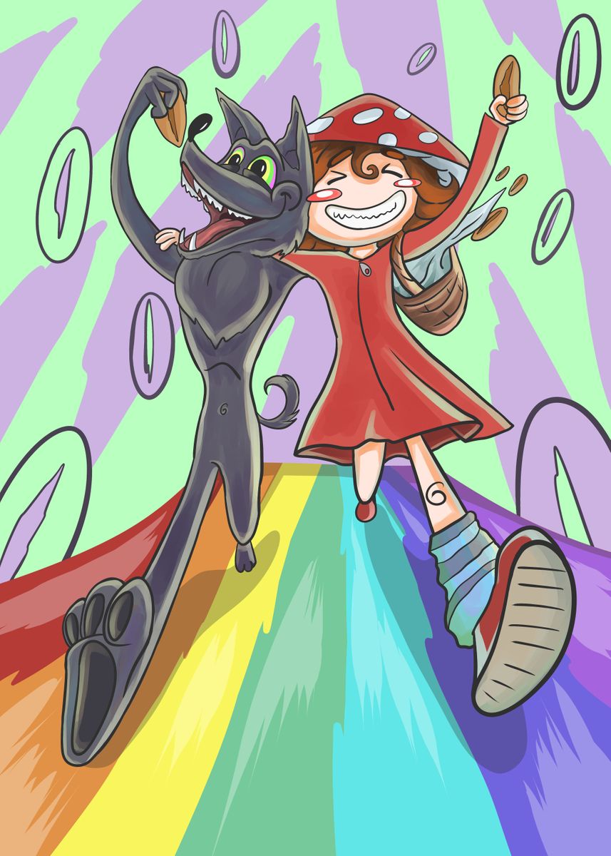 'RED HAT' Poster, picture, metal print, paint by Irina Dringova | Displate