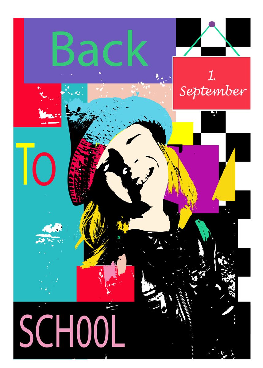 'BACK TO SCHOOL pop art col' Poster by Tea Brncic | Displate