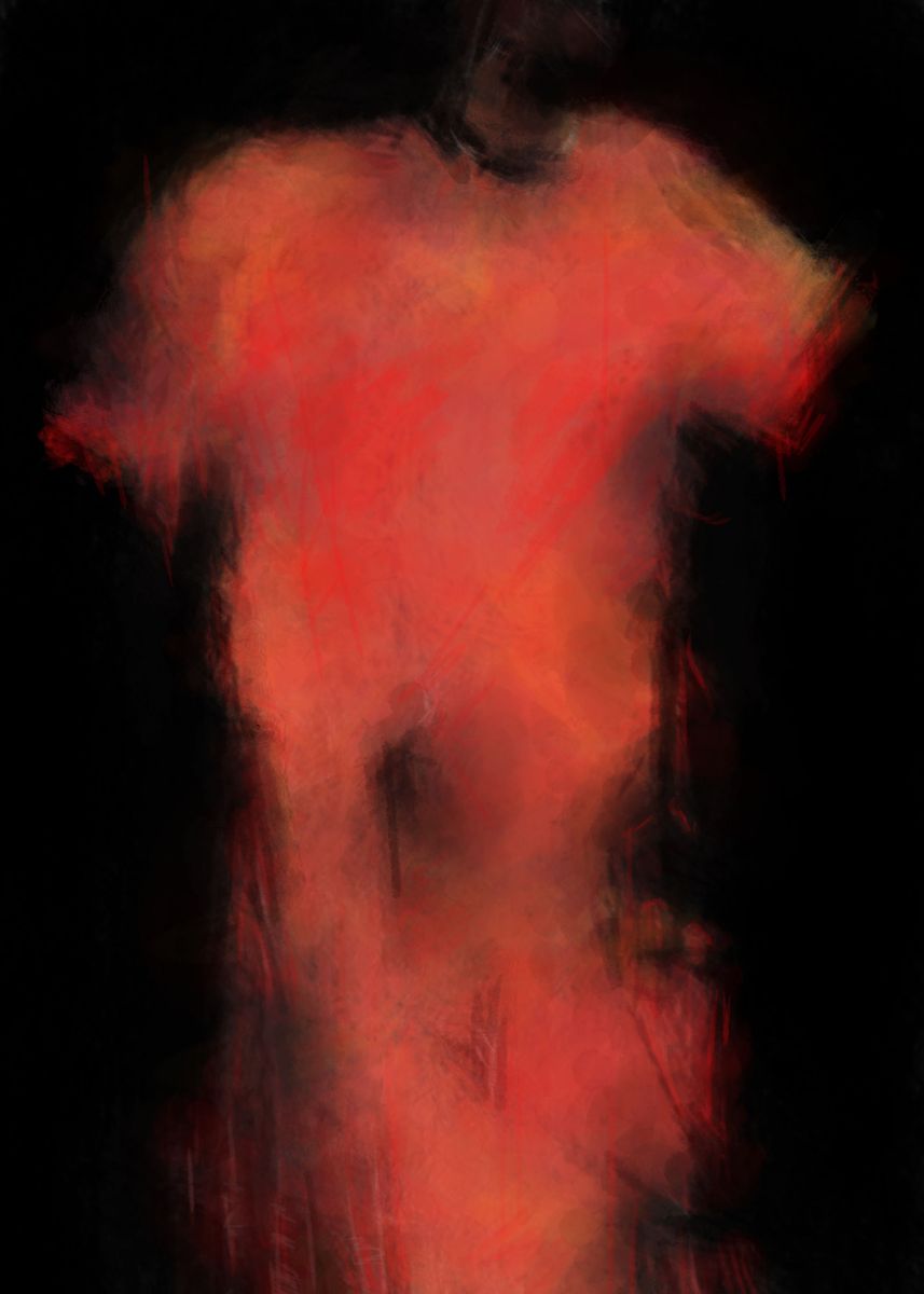 'Red Body' Poster, picture, metal print, paint by Jay Borces | Displate