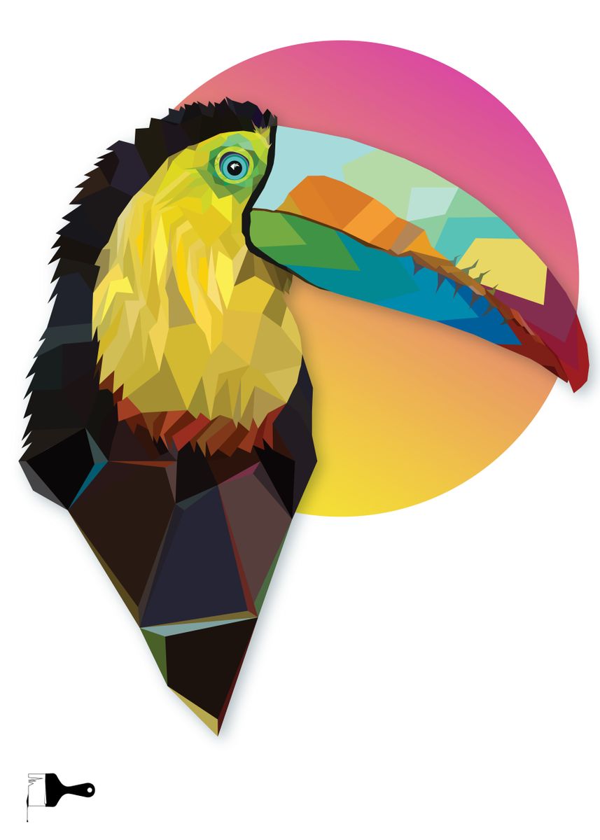 'Geometric TOUCAN' Poster, picture, metal print, paint by Sonnes Art ...