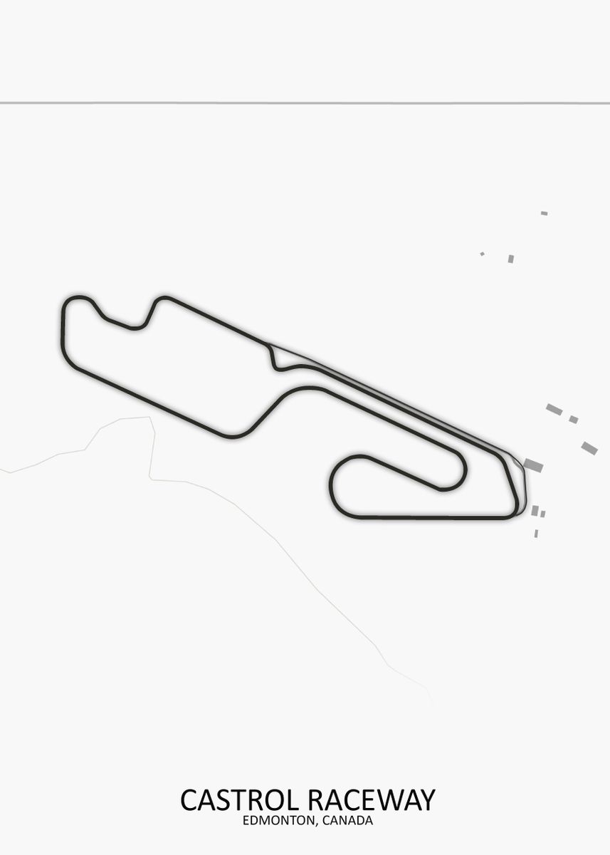 'Castrol Raceway' Poster, picture, metal print, paint by City Map Art ...