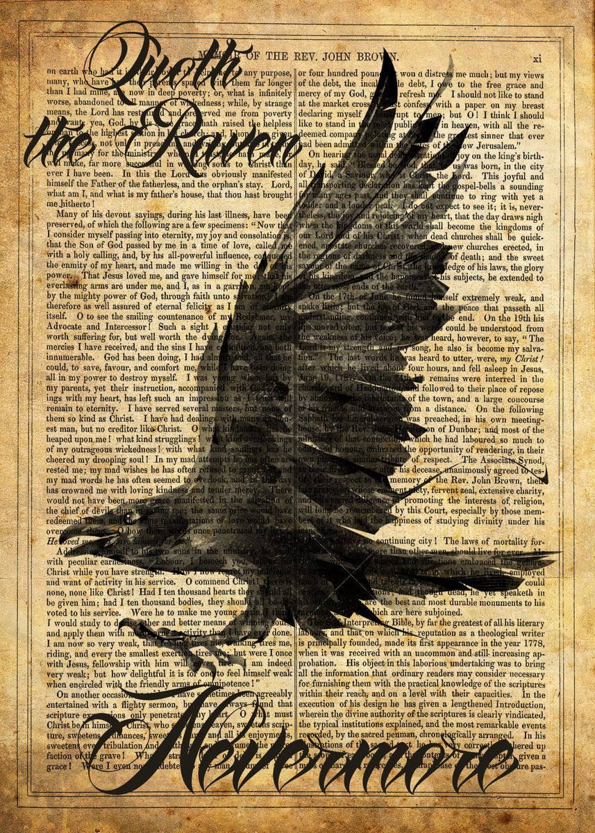 'Quote the Raven Nevermore' Poster, picture, metal print, paint by DD ...